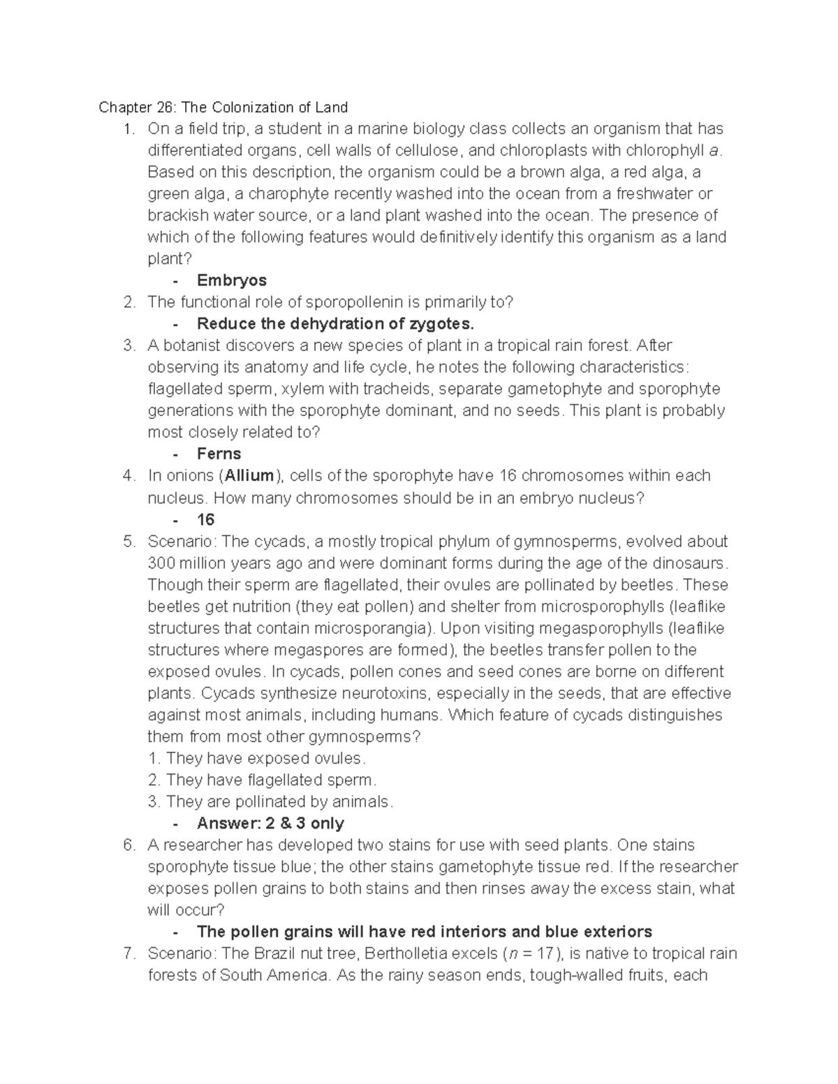 Chapter 26: The Colonization of Land - Key Concepts & Review Notes ...