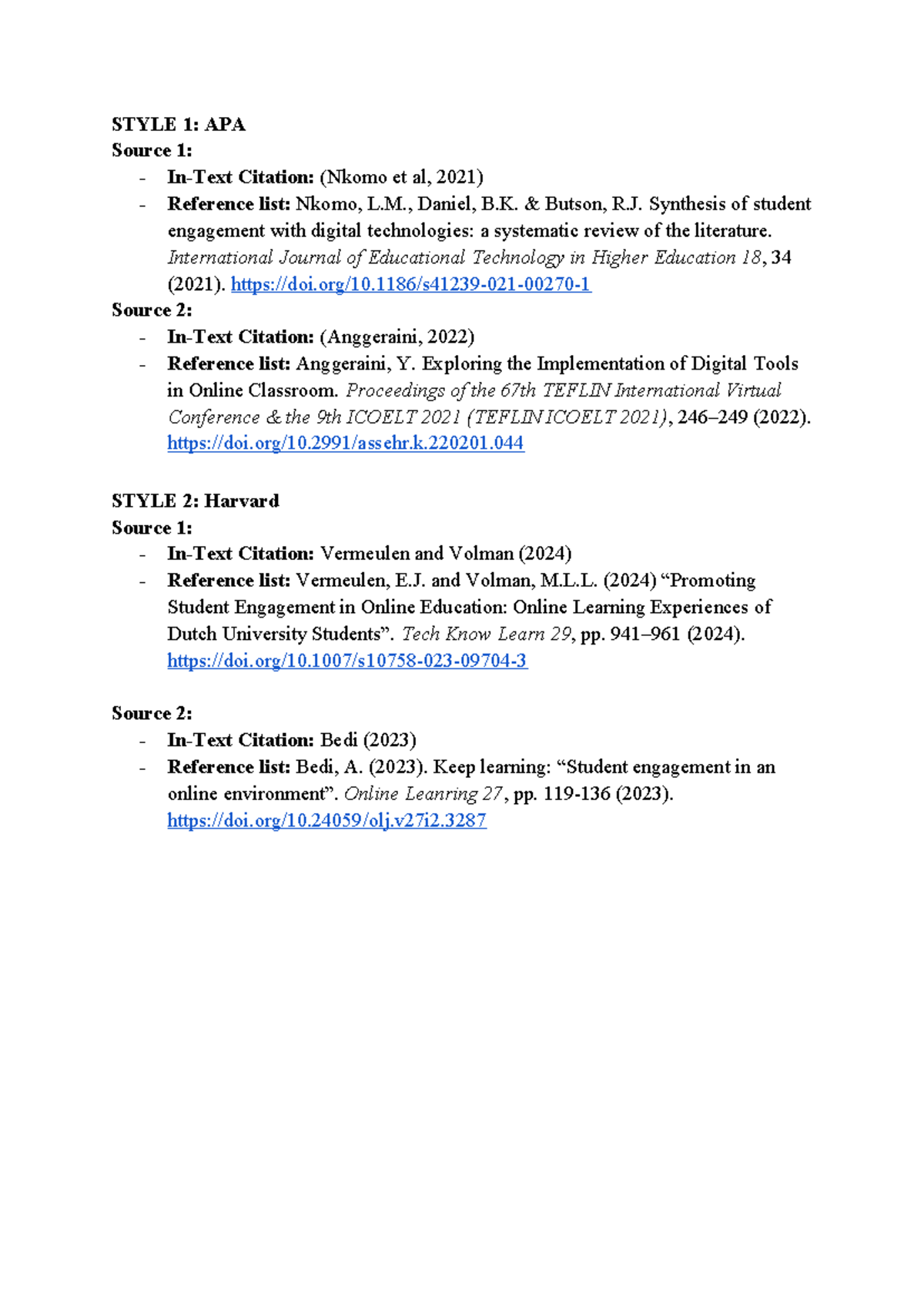 Citation Styles: APA & Harvard Format Guide for References - Studocu
