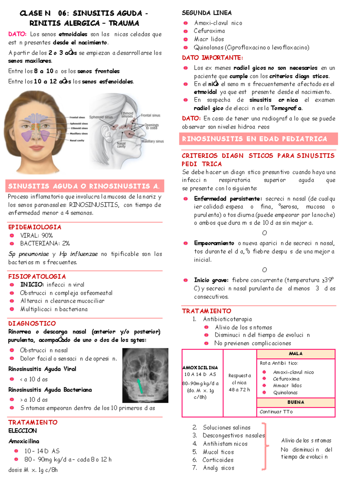 CLASE 06: SINUSITIS AGUDA Y RINITIS ALÉRGICA EN PEDIATRÍA - Studocu