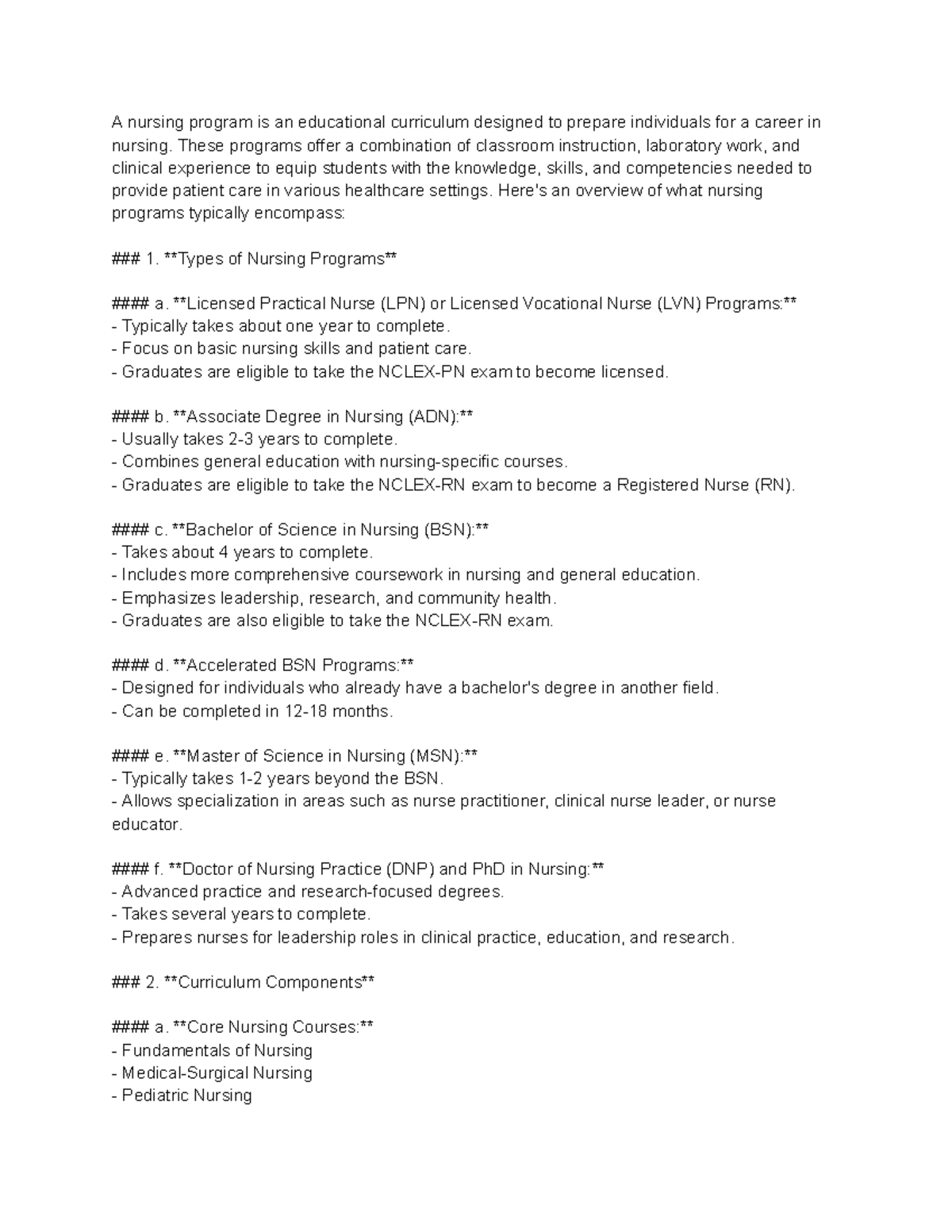 Nursing Program Overview: Types & Curriculum Components - JNDHVWSAD ...