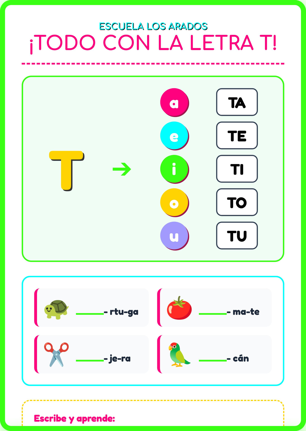 Cuaderno de Alfabetización: Módulos 3 a 6 - Letras T, D, F - Studocu