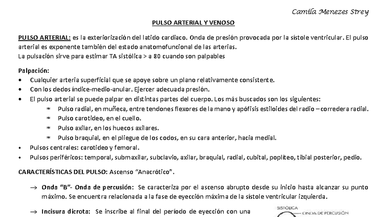 15. Pulso Arterial y Venoso: Características y Alteraciones - Studocu