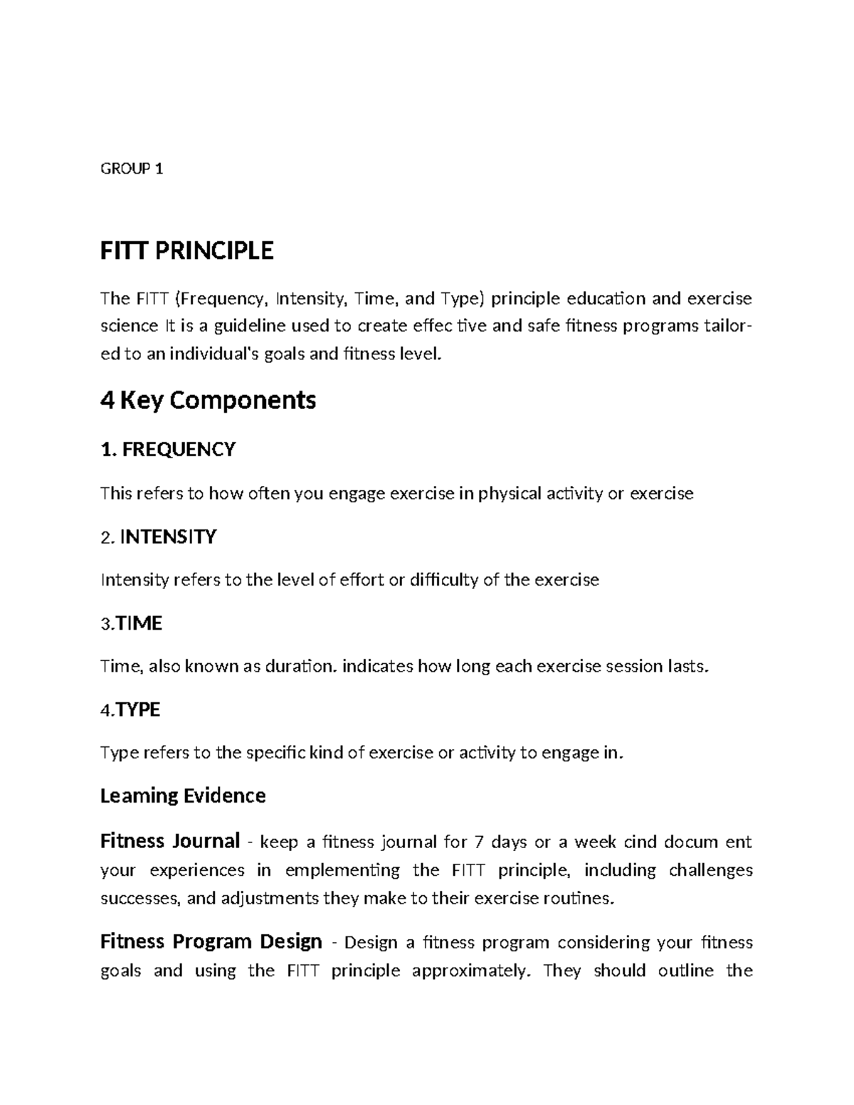 GROUP 1 & 2: FITT Principle & Exercise Guidelines for Fitness Success ...