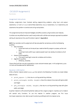 Class Test 3 - test 3 csc1010H - University of Cape Town Department of ...