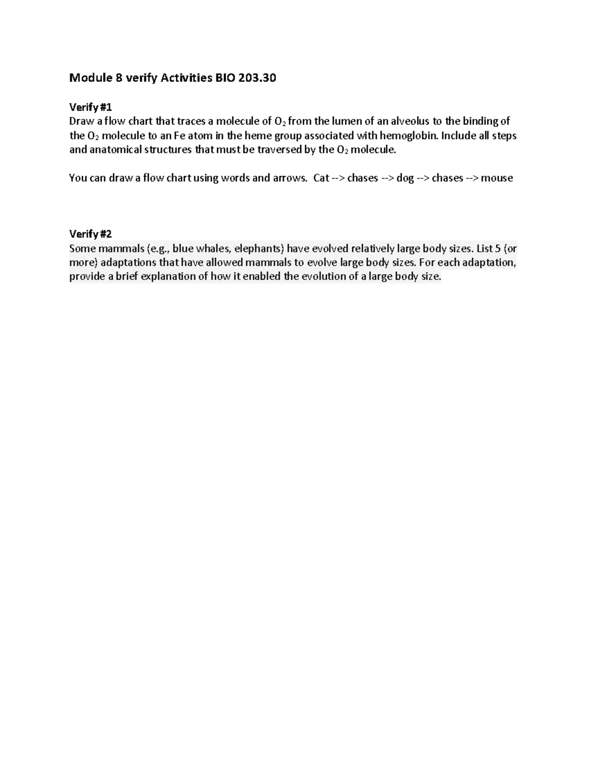 Module 8 - Verify Activities and Questions in BIO 203 - Studocu