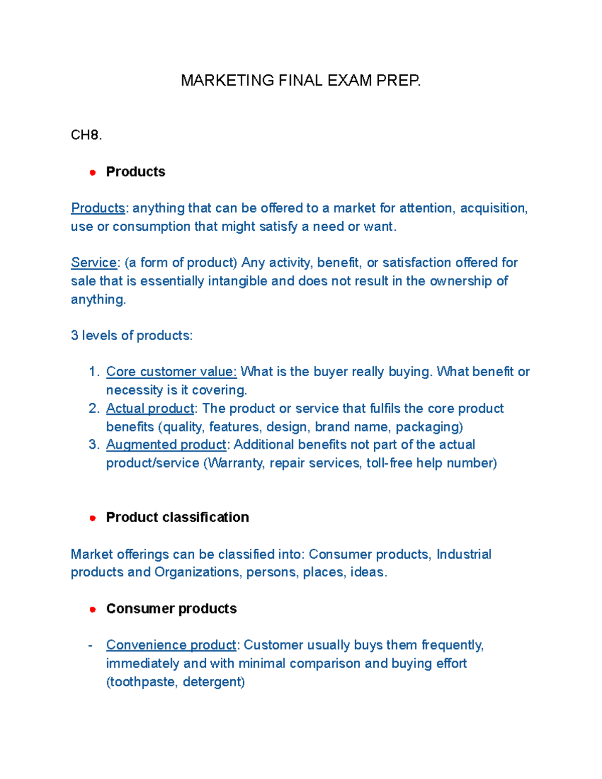 Marketing 101 Final Exam Prep: Key Concepts & Insights - Studeersnel