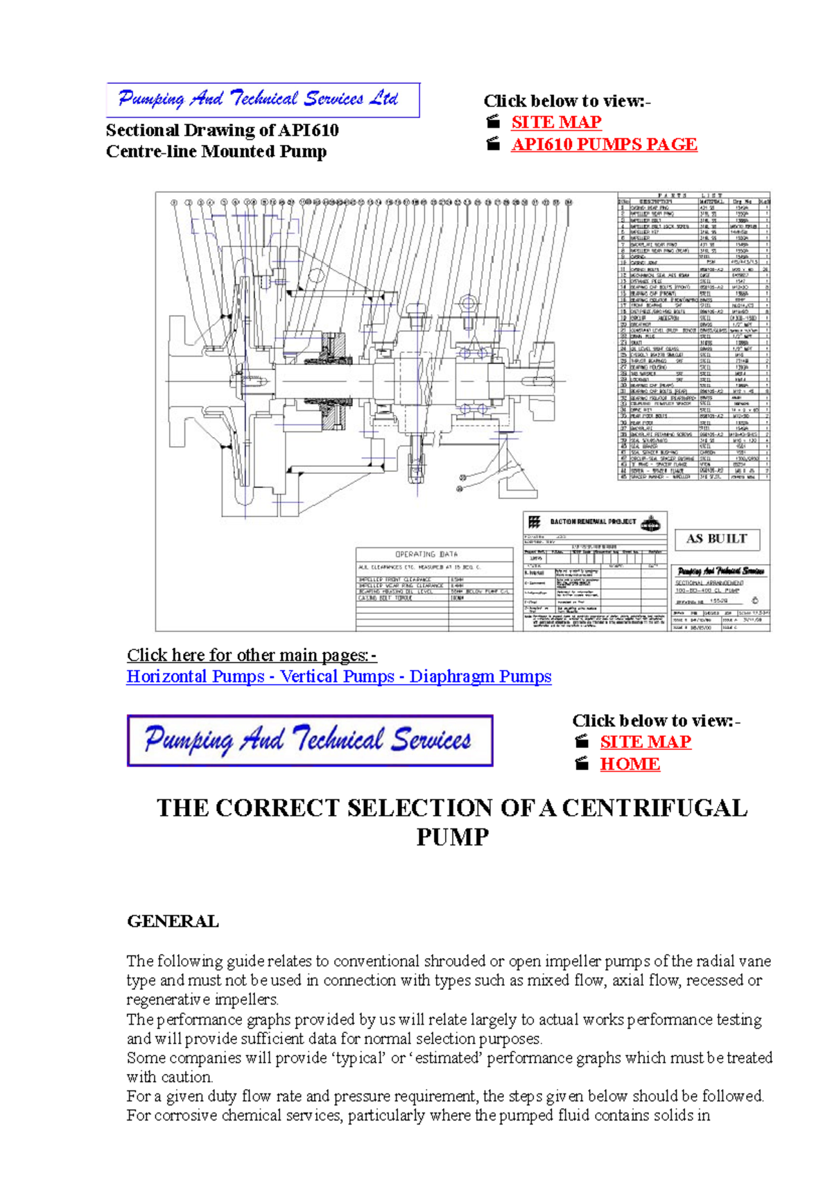 Lựa chọn Pump API610 - abc - Sectional Drawing of API Centre-line ...