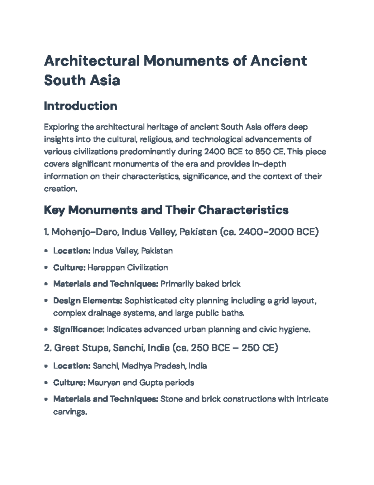 Architectural Monuments of Ancient South Asia: Key Insights ...