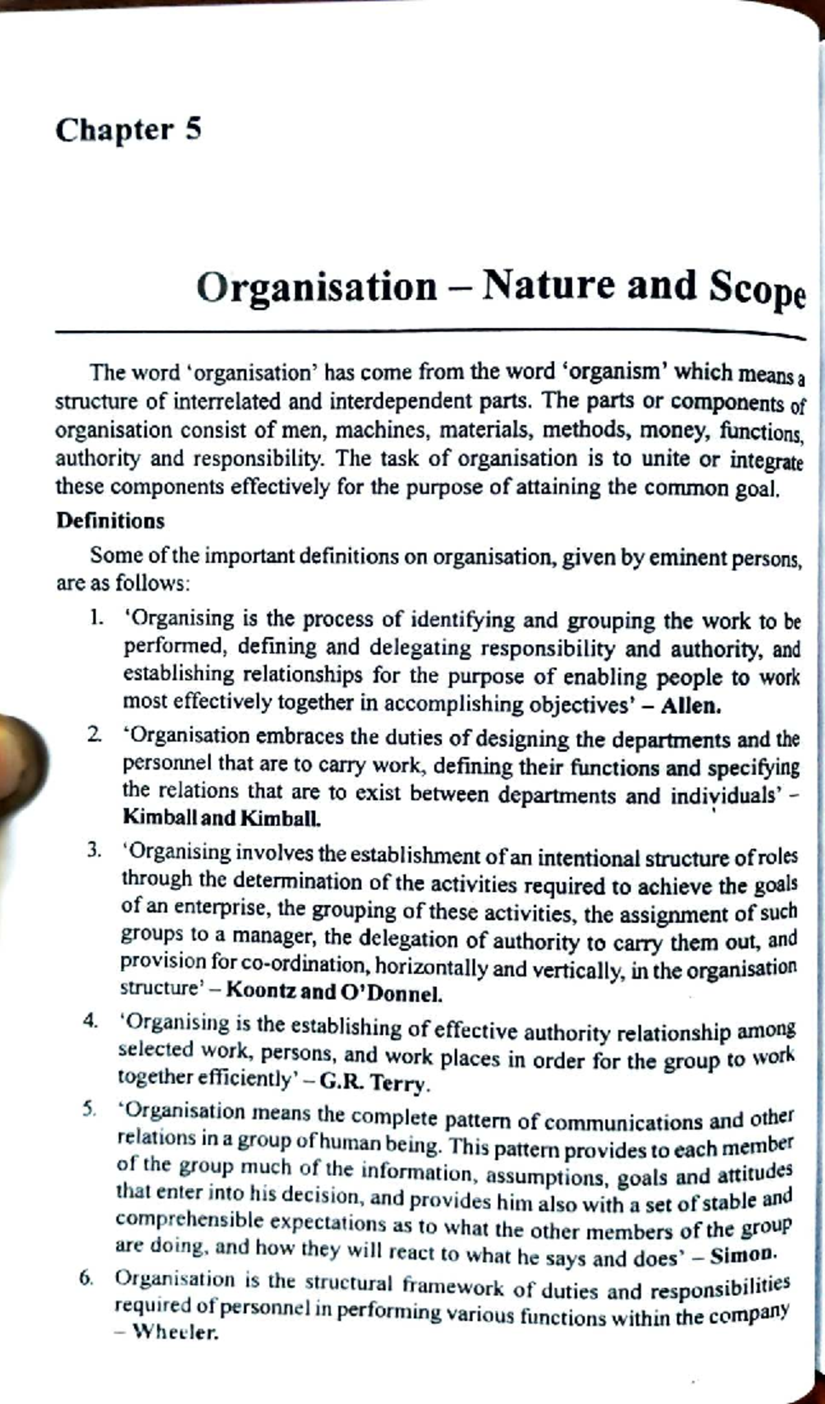 Chapter 5: Organisation Nature and Scope - Key Concepts and Definitions ...