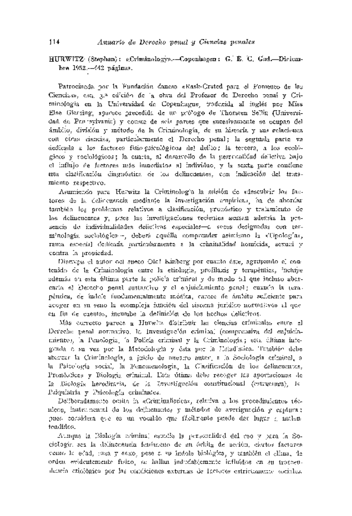 Definición Hurwitz Crimi - 114 Anuario de Derecho penal y Ciencias ...