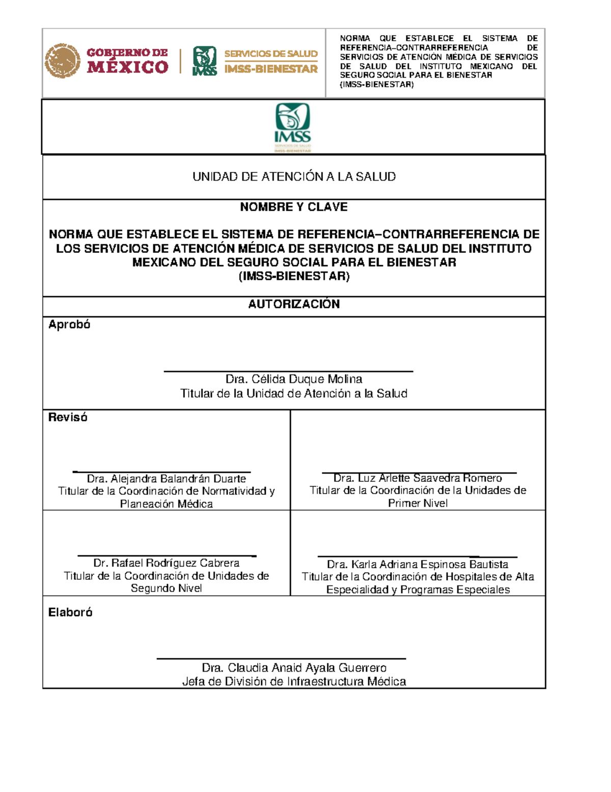 NORMA DE REGIONALIZACIÓN Y REFERENCIA EN ATENCIÓN MÉDICA IMSS-BIENESTAR ...