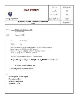 Grade Sheet(Pre Oral) - Capstone Project 1 - Studocu