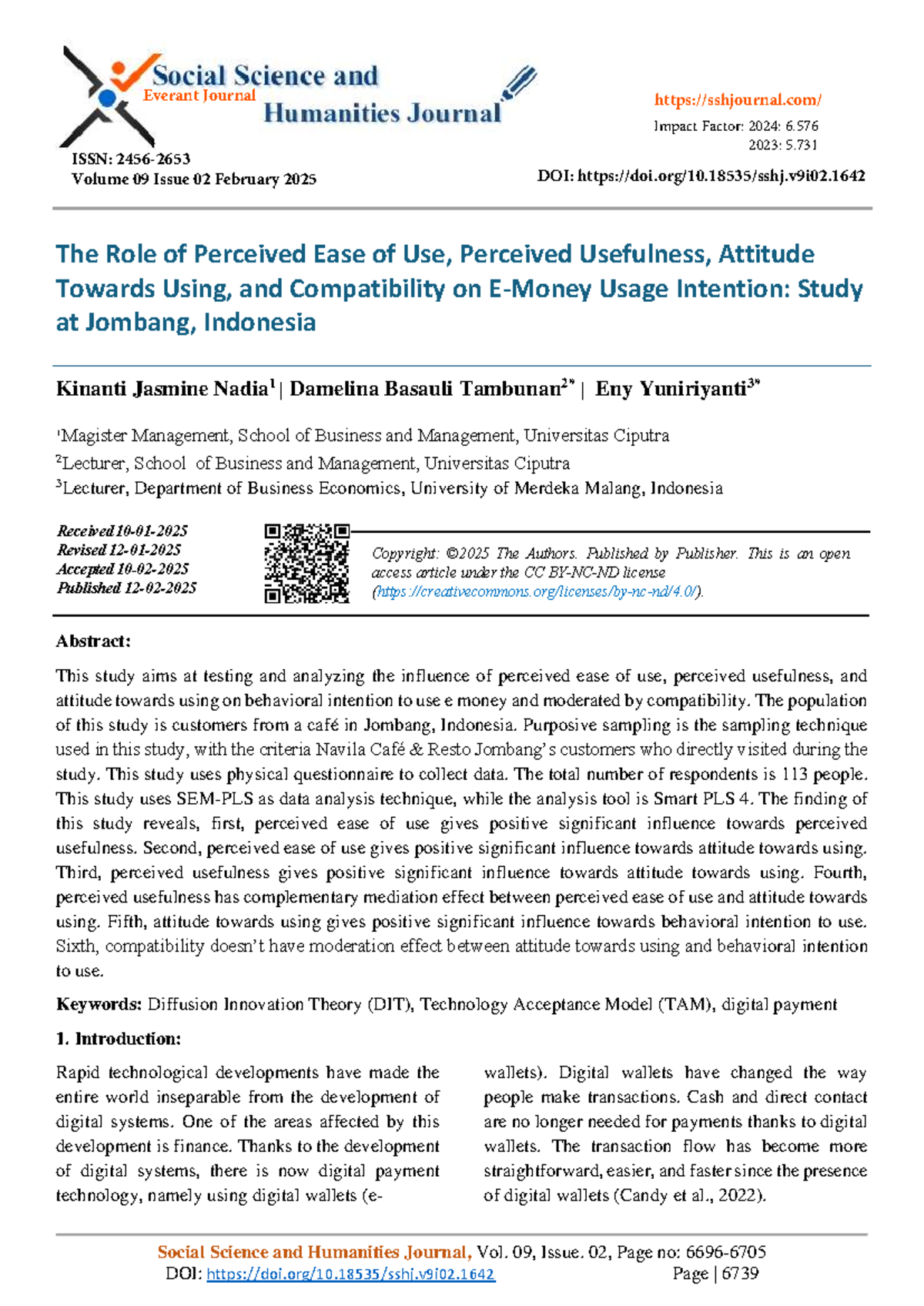 The Role of Perceived Ease of Use and Usefulness on E-Money Adoption: A ...
