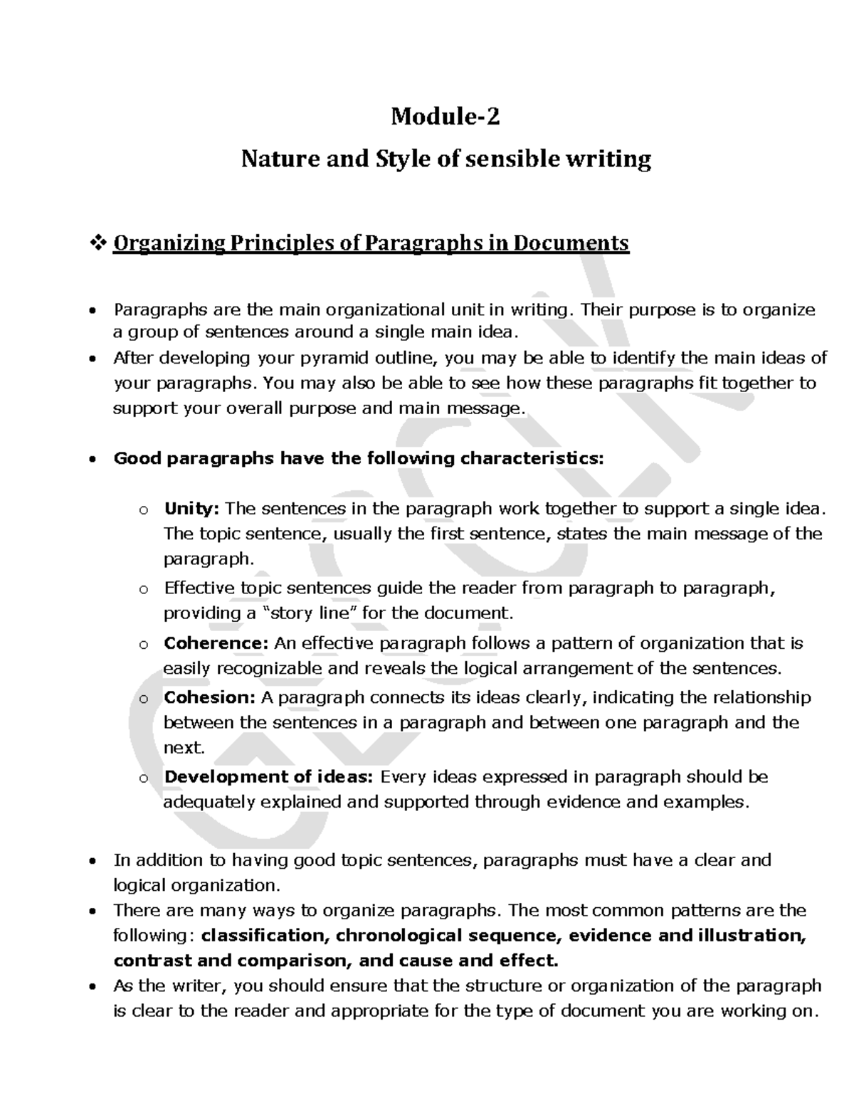 Mod2 1 - Mod 2 - Module- Nature and Style of sensible writing ...