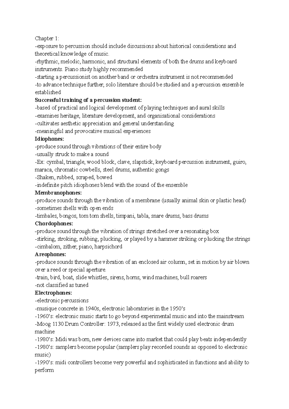 Percussion Methods and Techniques: A Comprehensive Guide (MUS 101 ...