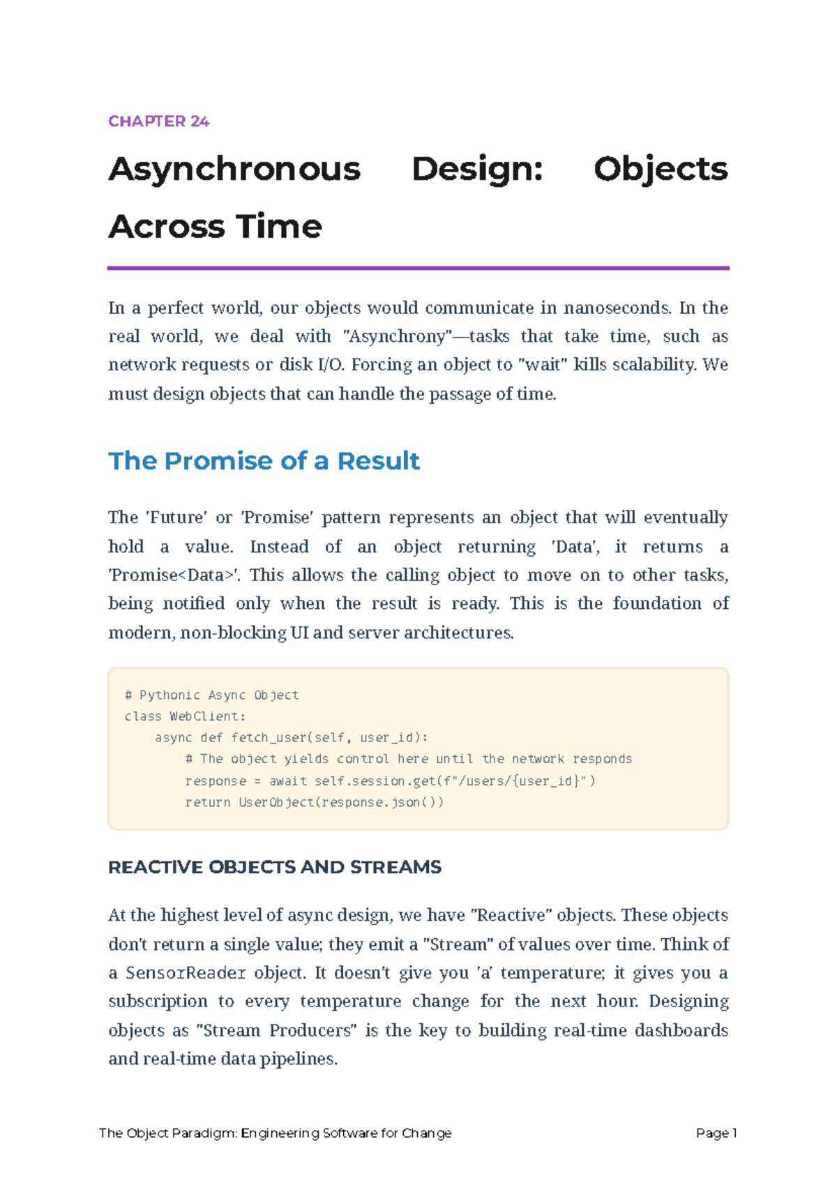 CHAPTER 24: Asynchronous Design and Object Communication - Studocu