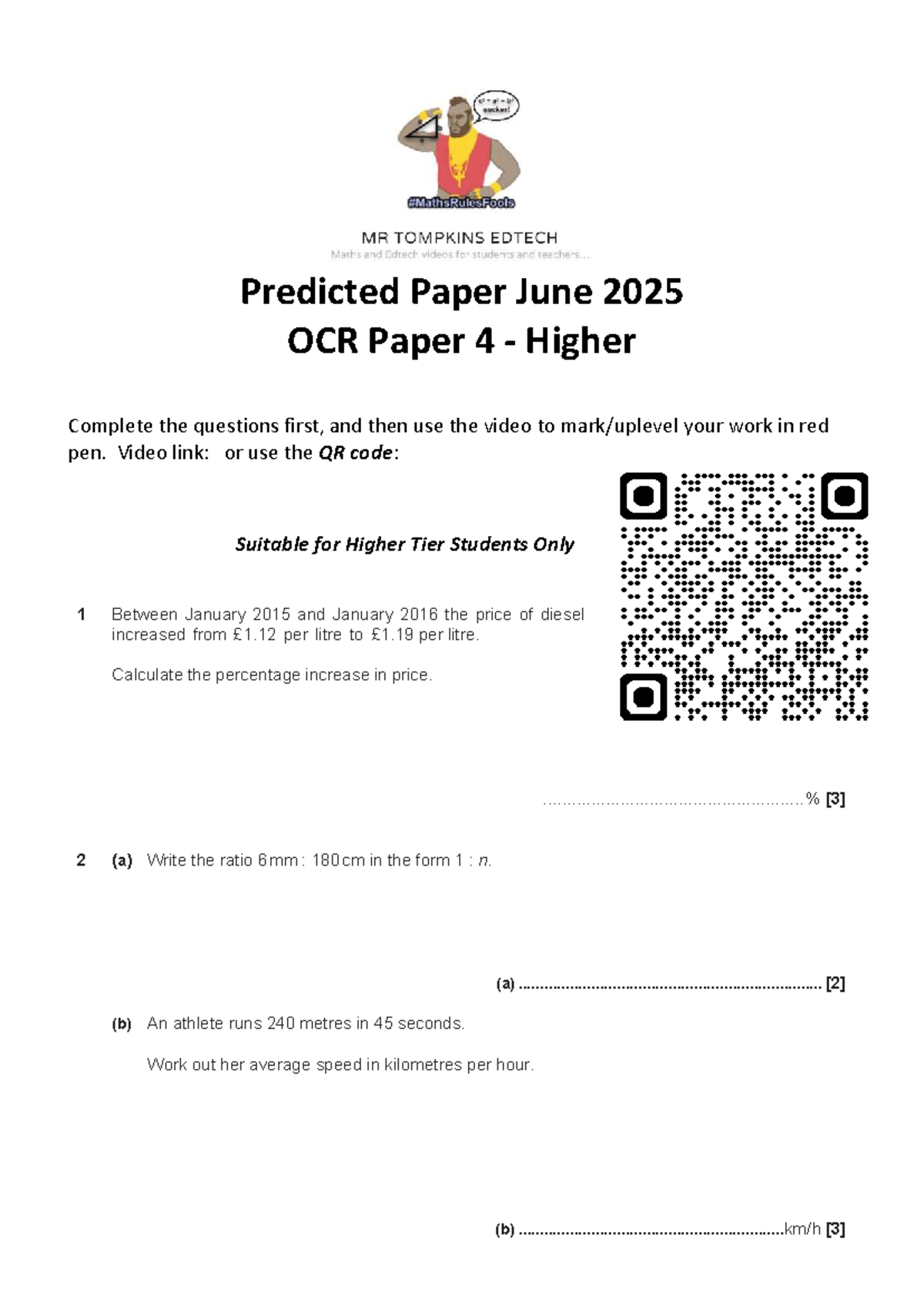 Predicted OCR P4 H 2025 - Complete Practice Questions and Solutions ...