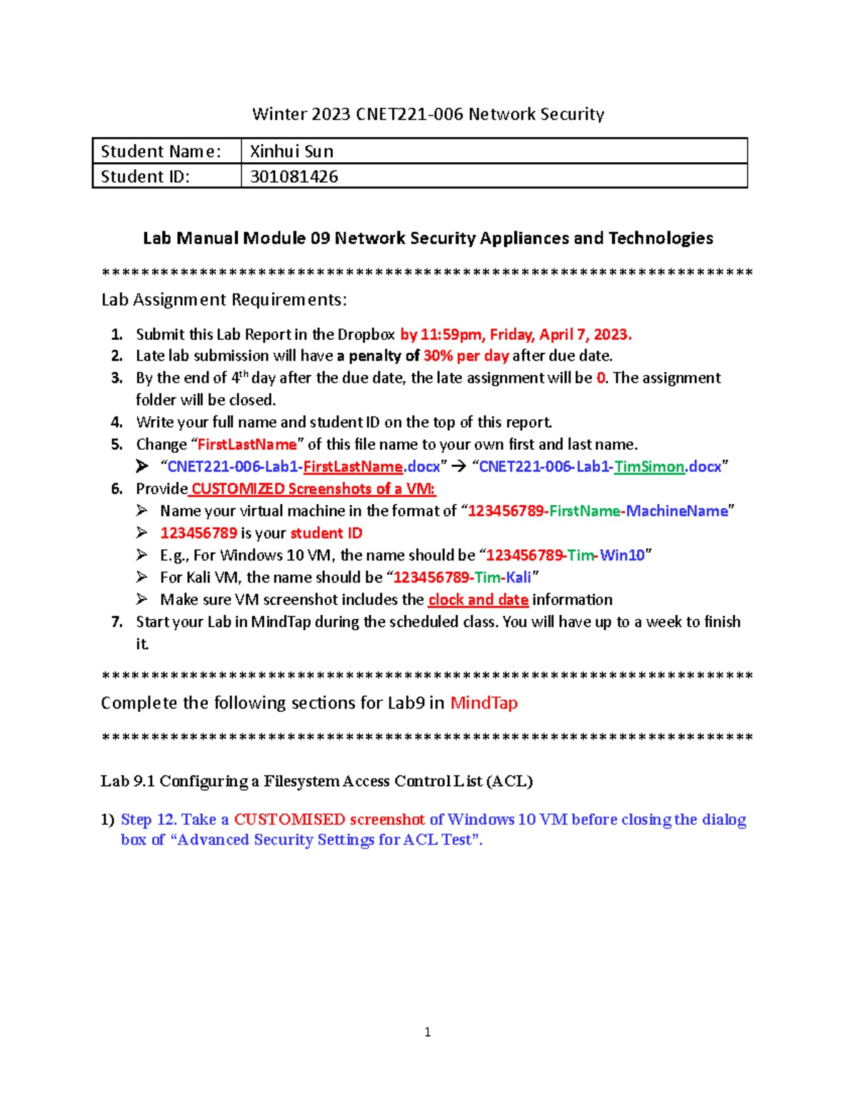 CNET221-006-Lab9-Xinhui Sun - Winter 2023 CNET221-006 Network Security ...