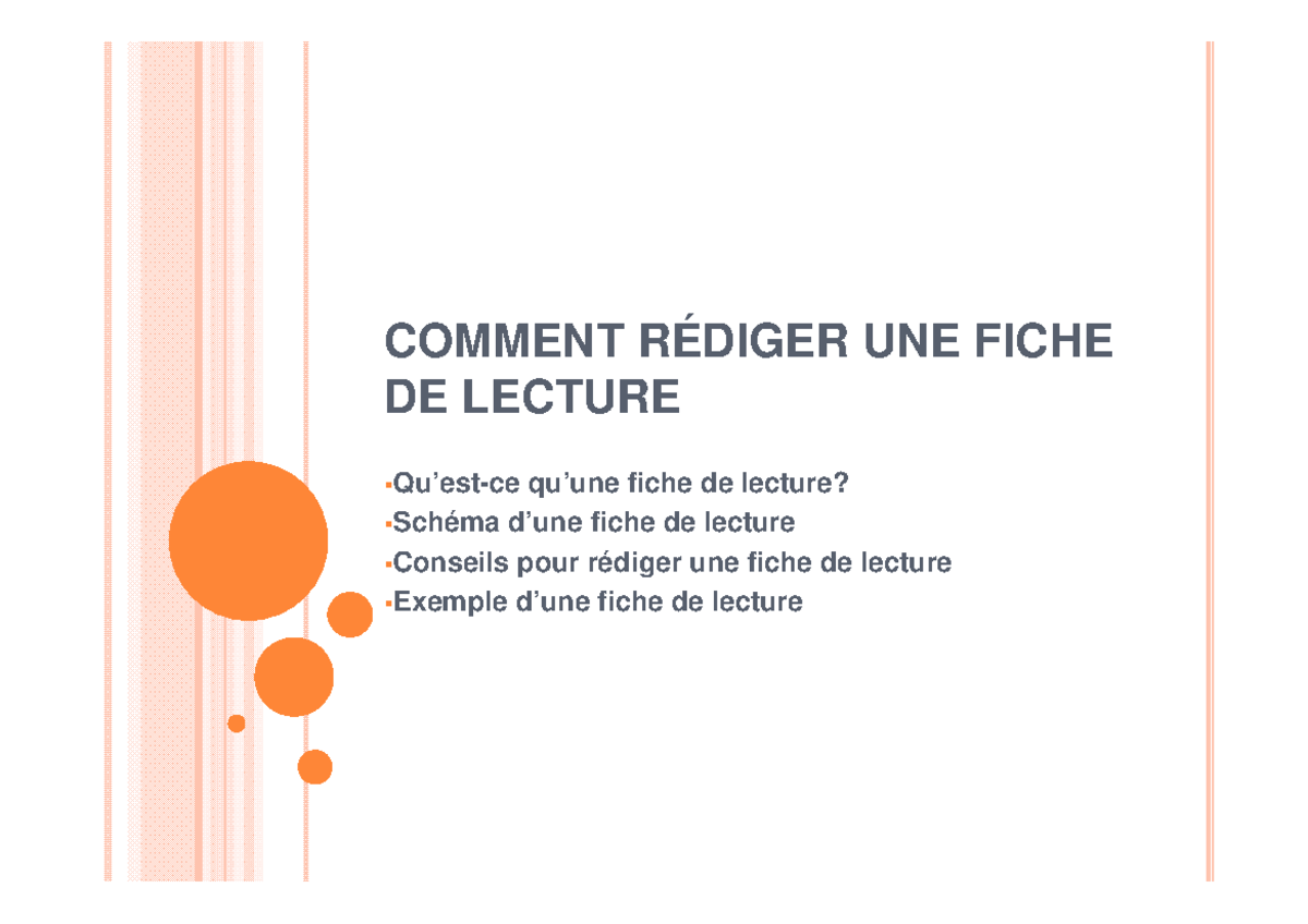 Comment rediger une fiche de lecture pdf - COMMENT RÉDIGER UNE FICHEDE ...
