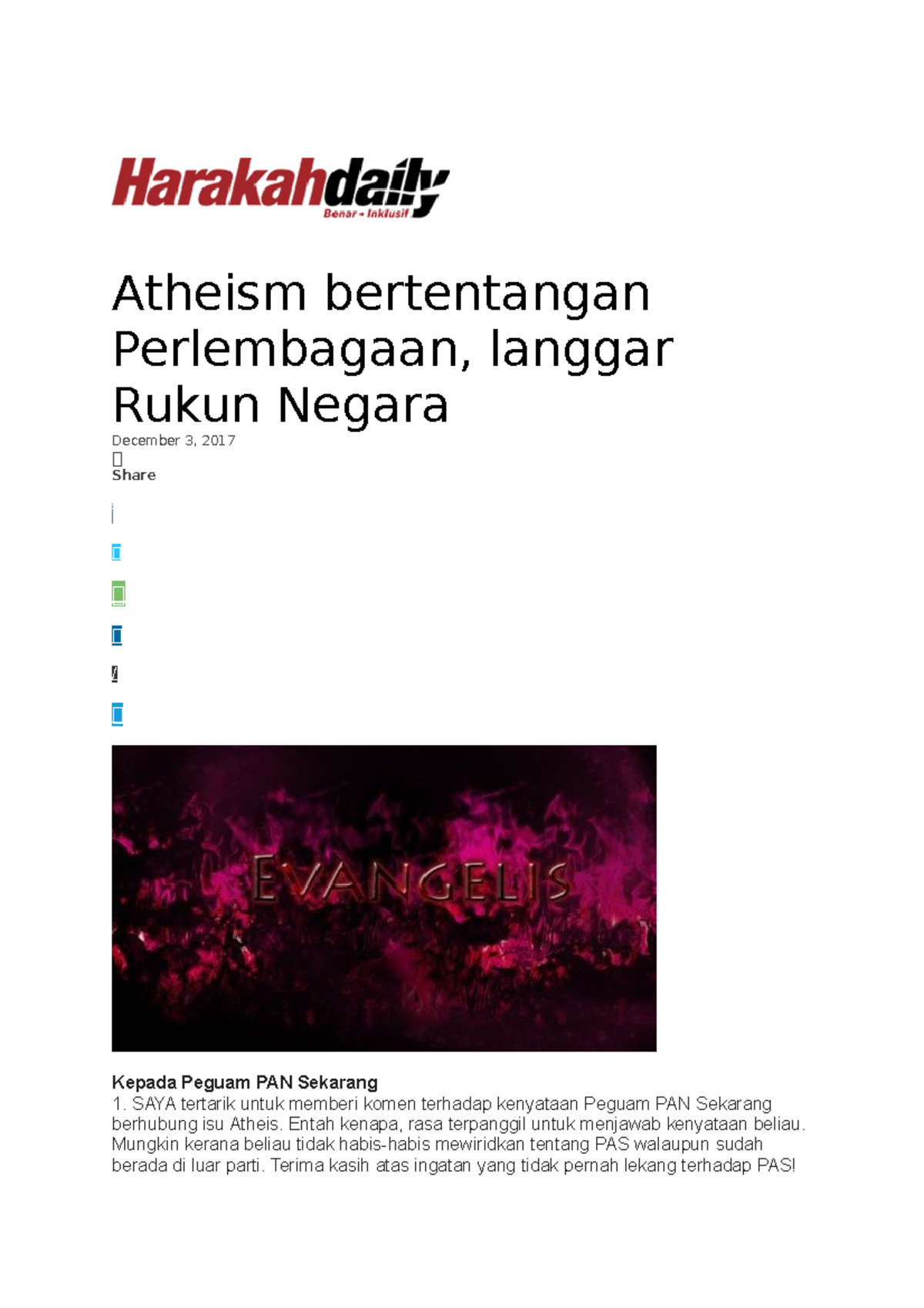 Atheism bertentangan Perlembagaan - Atheism bertentangan Perlembagaan ...