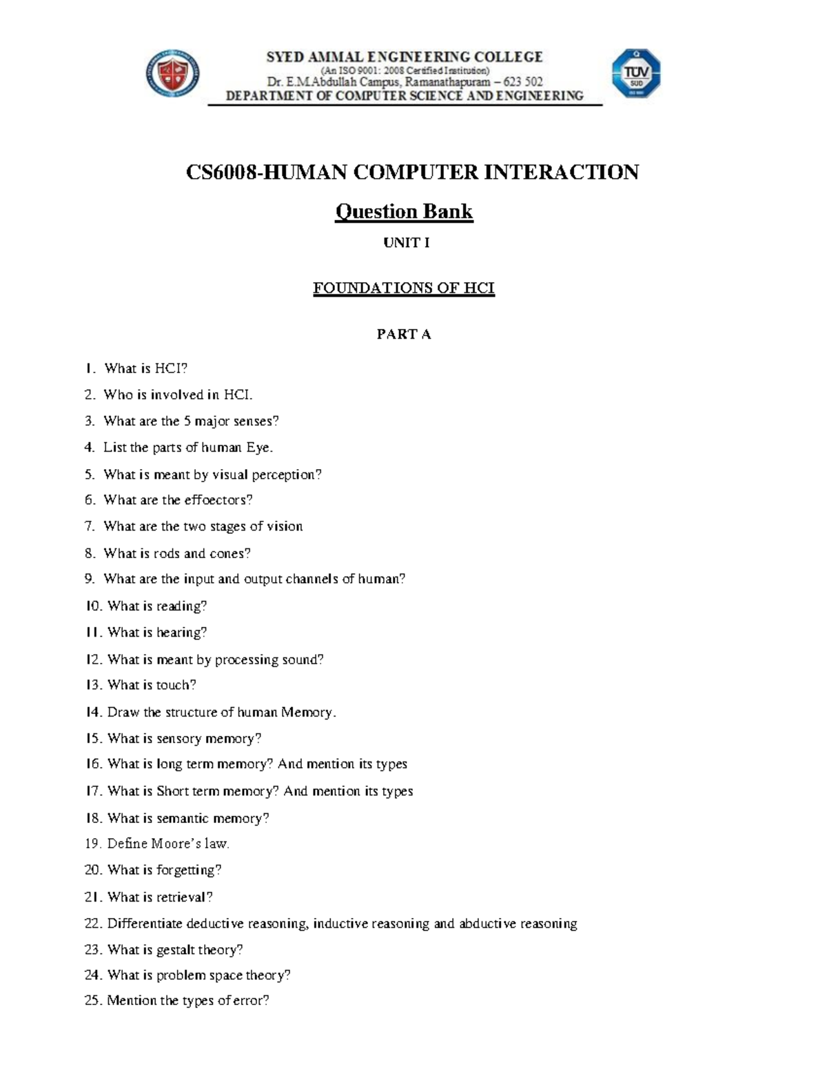 HCI 101: Lecture One Notes on Foundations of Human-Computer Interaction ...
