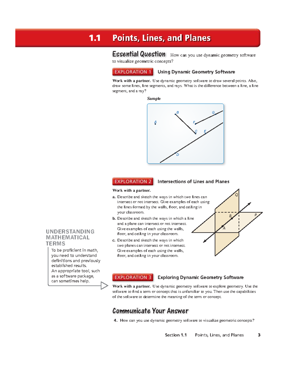 1.1 Points, Lines, and Planes: Exploring Dynamic Geometry Software ...