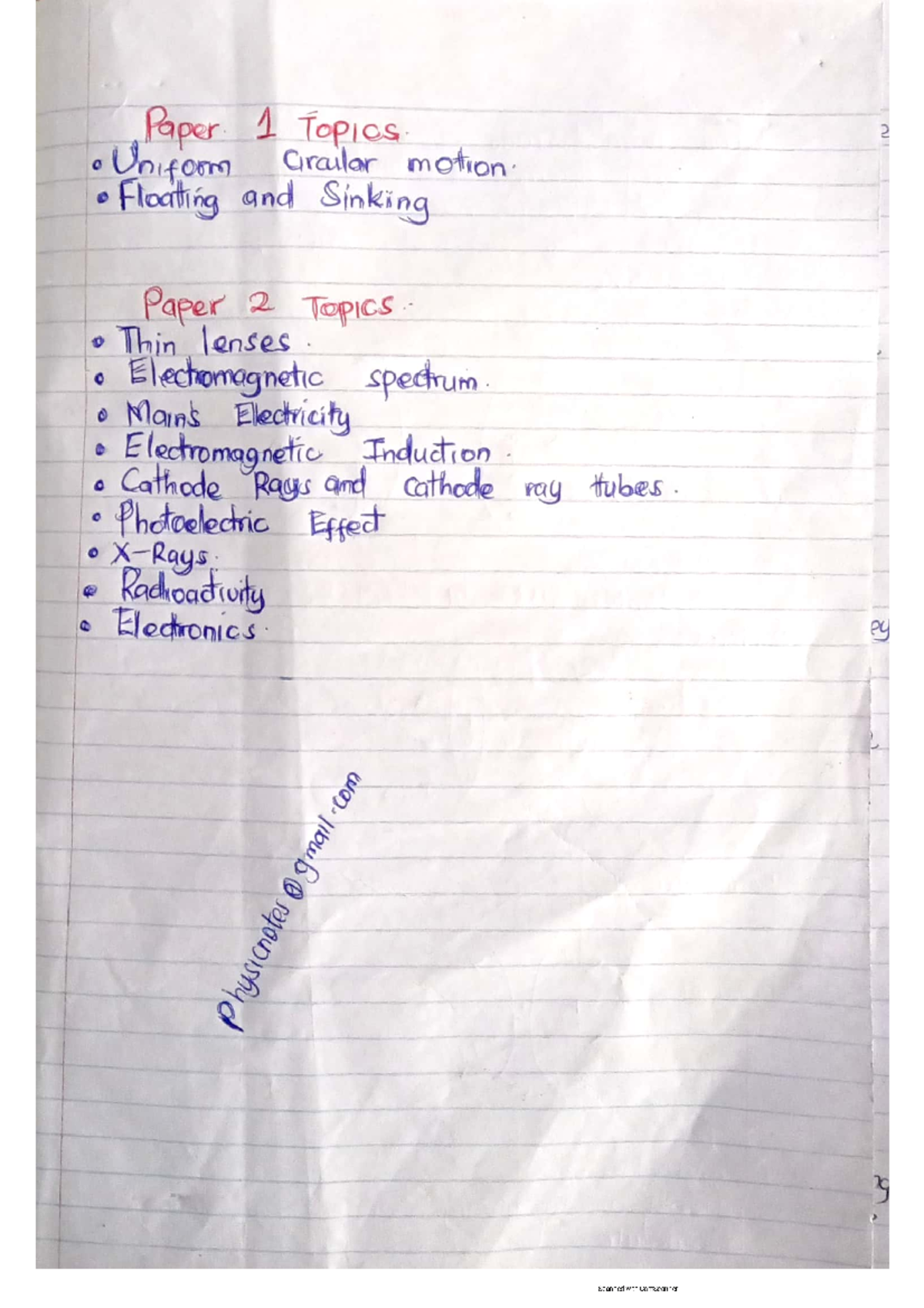 Physics Form 4 Notes: Uniform Motion, Lenses, and Electromagnetism ...