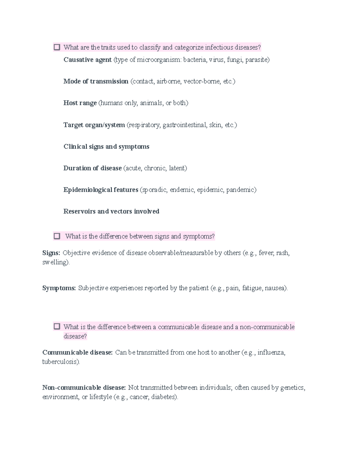 Pathogenicity and Epidemiology Study Guide 2: Classifying Infectious Diseases - Studocu