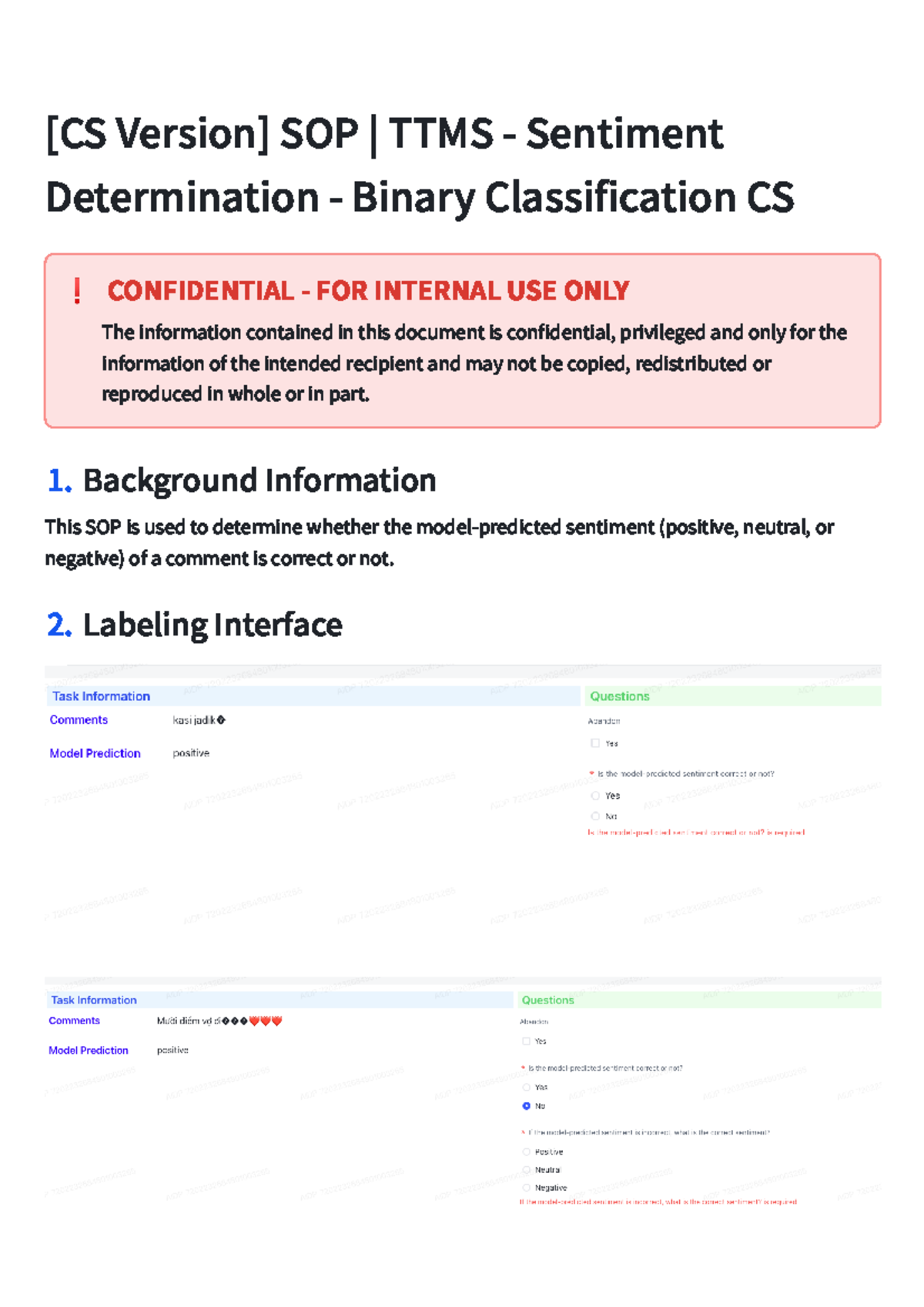 [CS Version] SOP TTMS - Sentiment Determination - Binary Classification CS - - Studocu