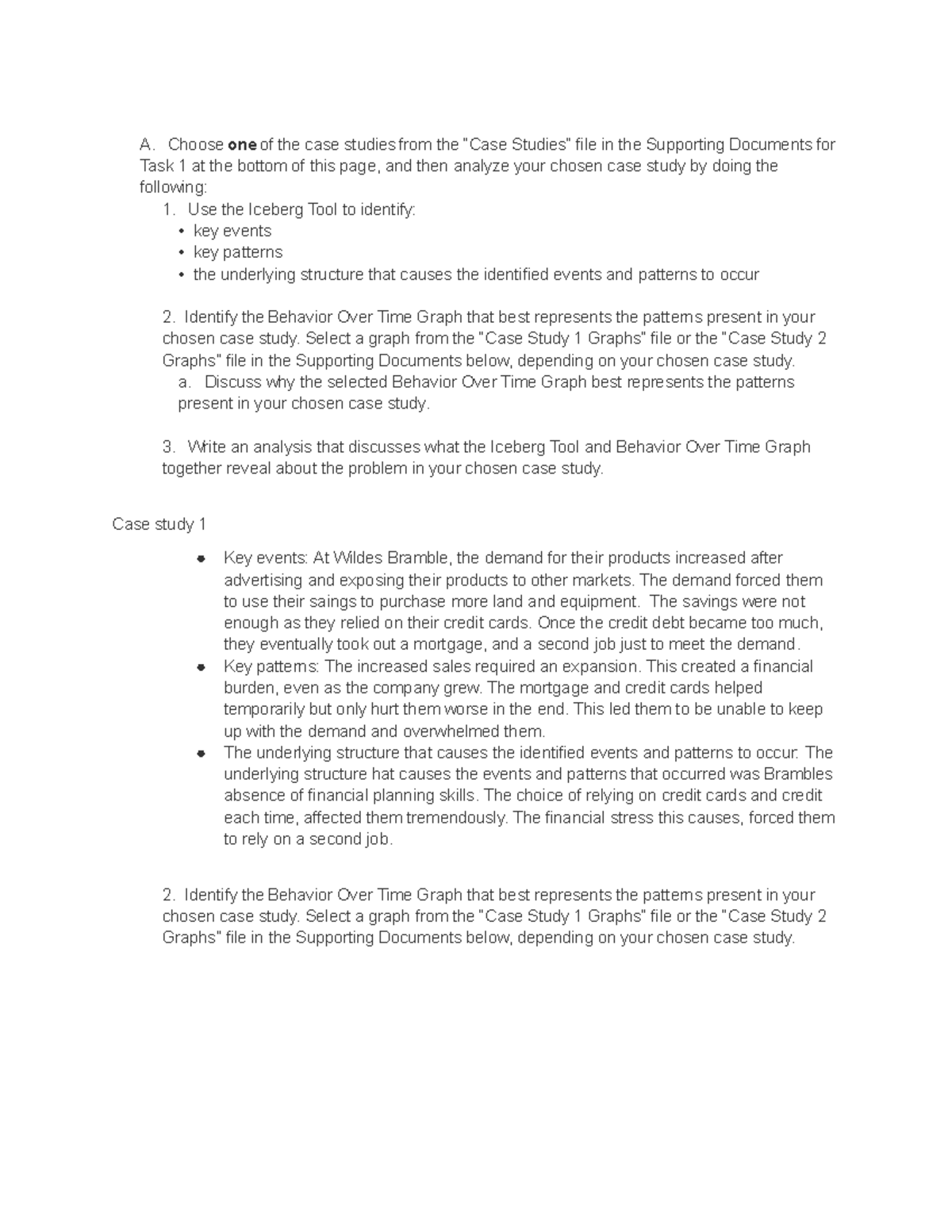 Case Study Analysis: Iceberg Tool & Behavior Over Time Graph (SYS 101 ...