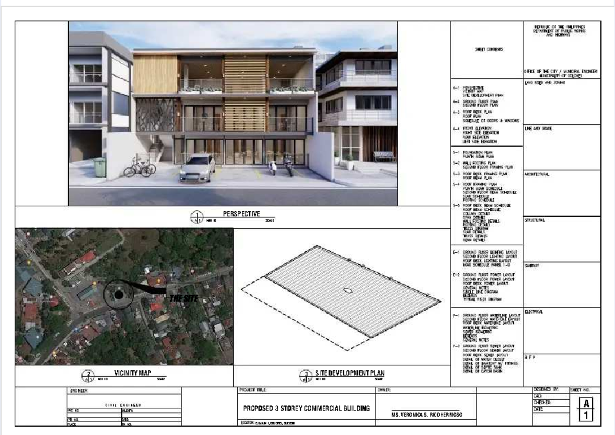 Proposed 3 Storey Commercial Building Plans - MS. VERONICA S ...