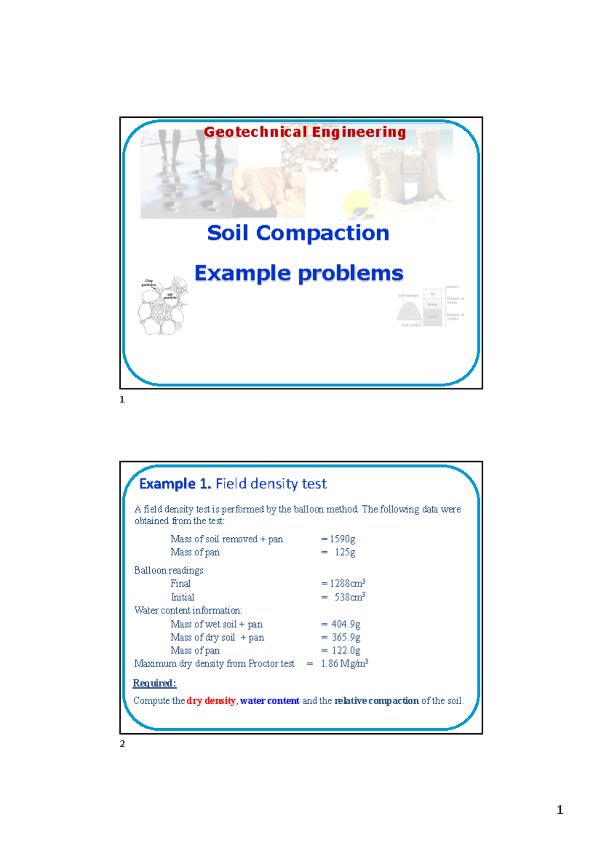Geotechnical Engineering: Soil Compaction Solutions and Examples - Studocu