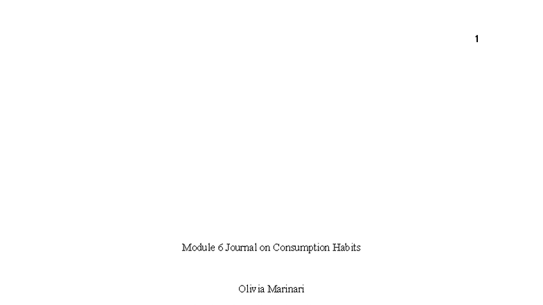 Module 6 Journal: Analyzing Personal Consumption Habits - Studocu