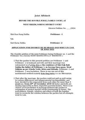 Respondent Draft 1 - Moot court memorial for family law - ROYAL GLOBAL UNIVERSITY, GUWAHATI 1 ST ...