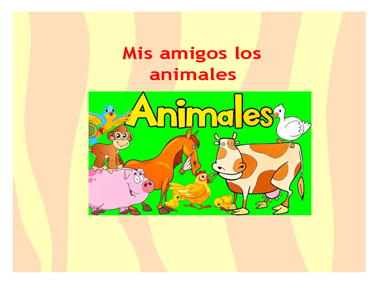 Proyecto de Aprendizaje: Mis Amigos los Animales (4-5 años) - Studocu