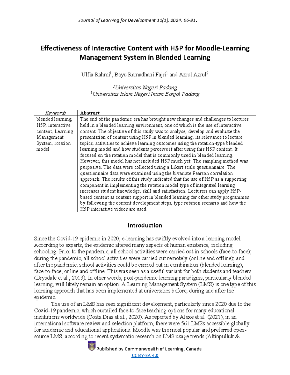 Effectiveness of H5P Interactive Content in Blended Learning (EDU 2024 ...