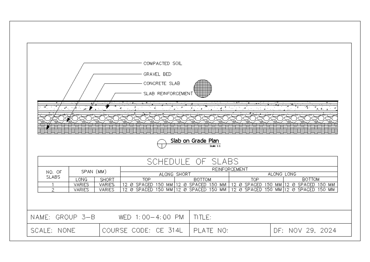 SLAB - drawing - Bachelor of Civil Engineering - COMPACTED SOIL GRAVEL ...