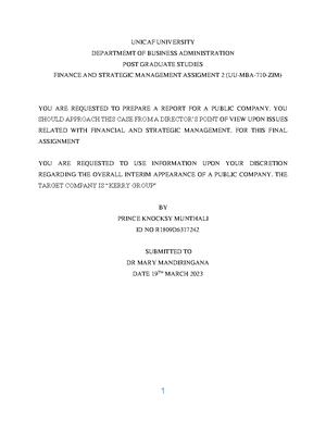 Assignment 01 PDF - Business Function and Procedures - Week 4 ...