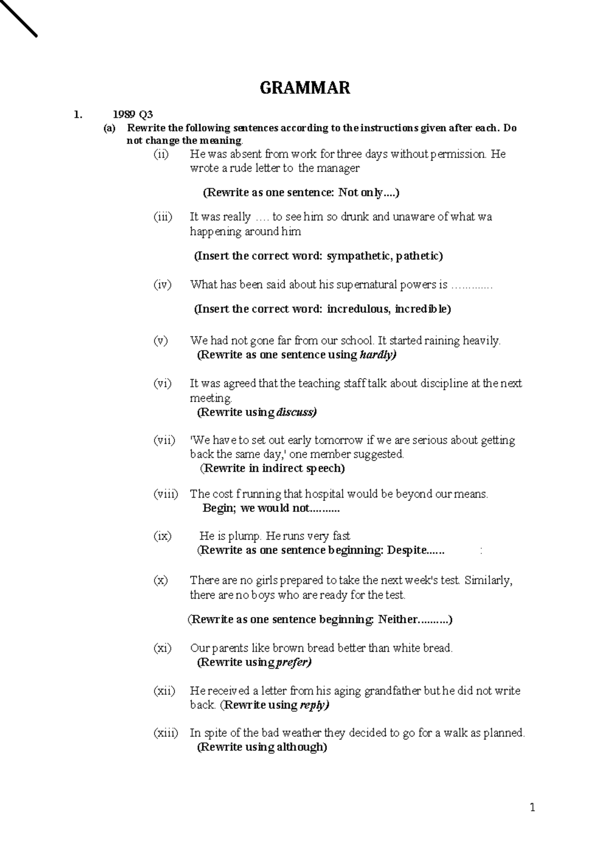 Eng-ques-1 - Grammar Revision Questions and Answers - Studocu