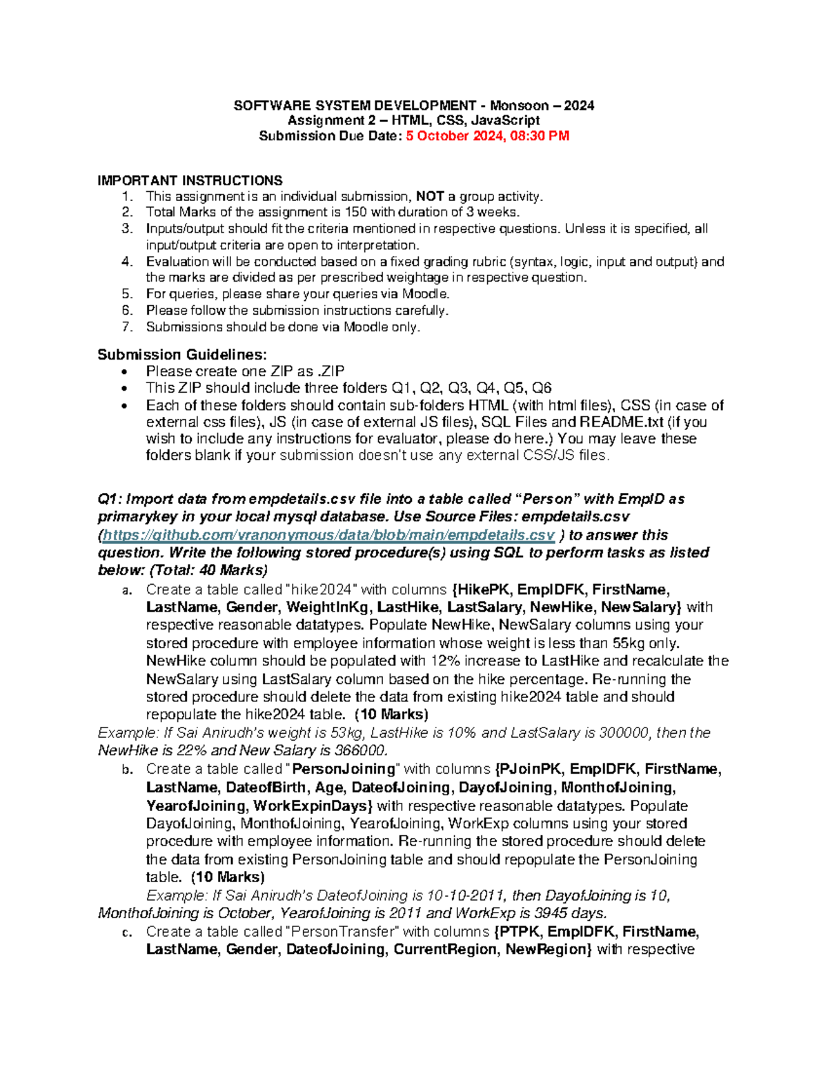 Assignment 2: SSD2024 - Software System Development Submission Guide - Studocu