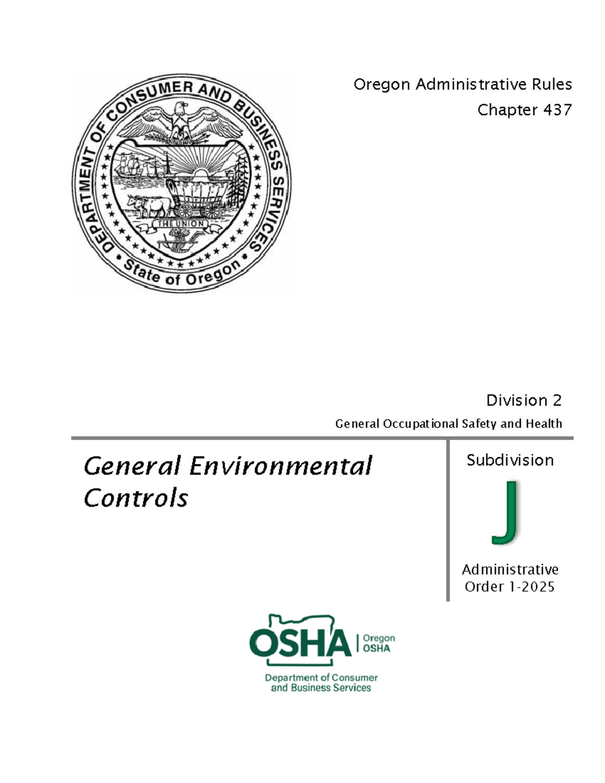 Div2J - General Environmental Controls per Oregon OSHA Standards - Studocu
