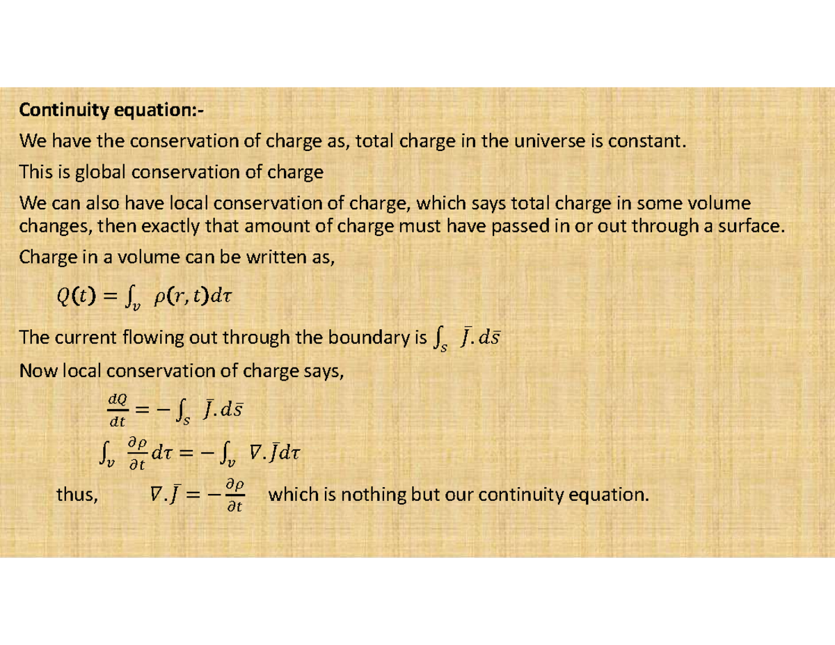 Maxwells Equations 1 Network Theorem Chapter Notes Continuity