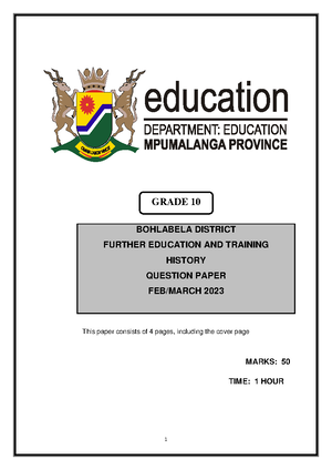 2022 Grade 10 study guide - HISTORY RESOURCE PACK GRADE 10 ...