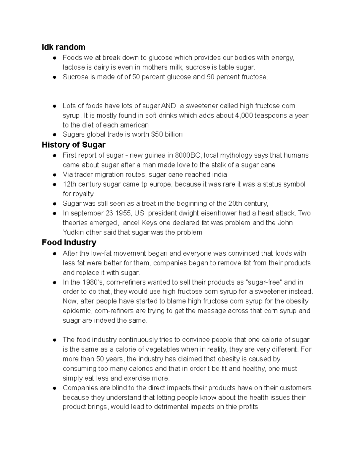 That Sugar Film - Comprehensive Notes on Sugar's Impact - Studocu