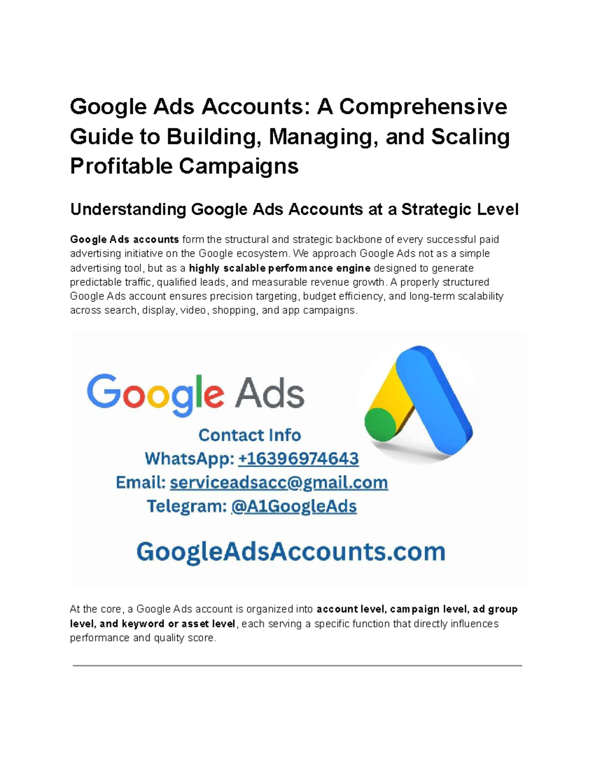 Google Ads Accounts (Course Code): Building & Scaling Profitable ...