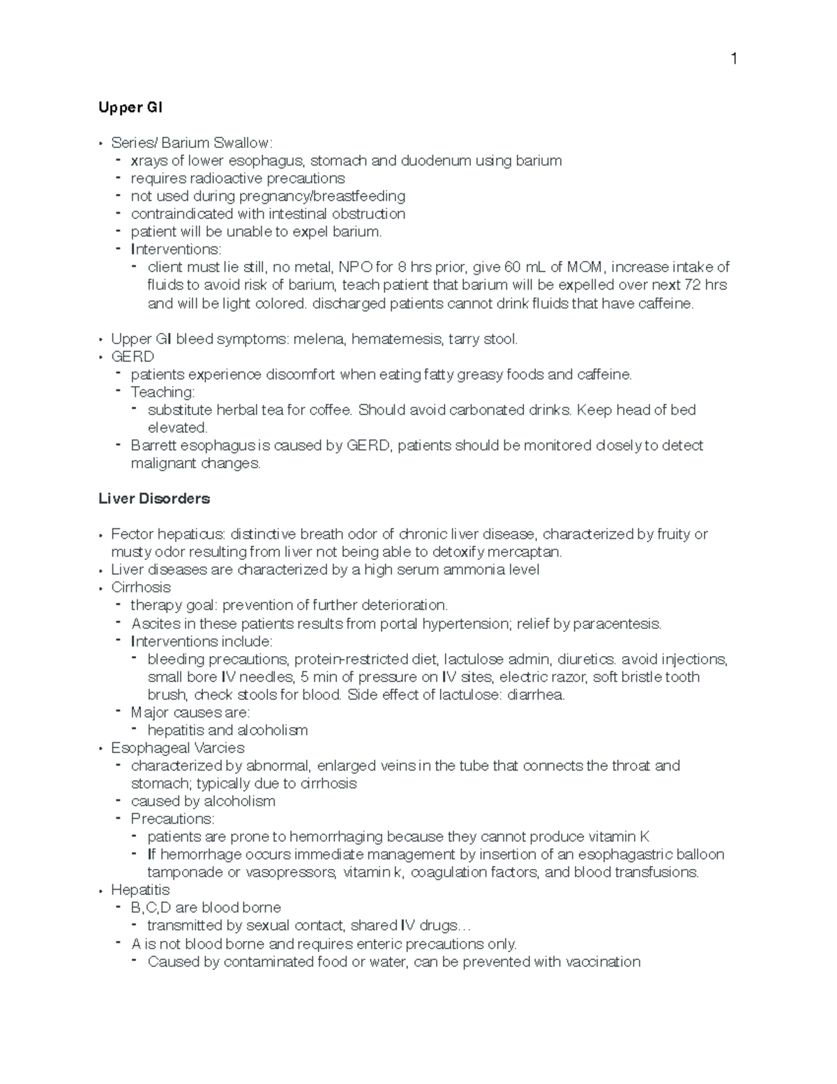 GI TEST Review-PDF - Upper GI Series/ Barium Swallow: - xrays of lower ...