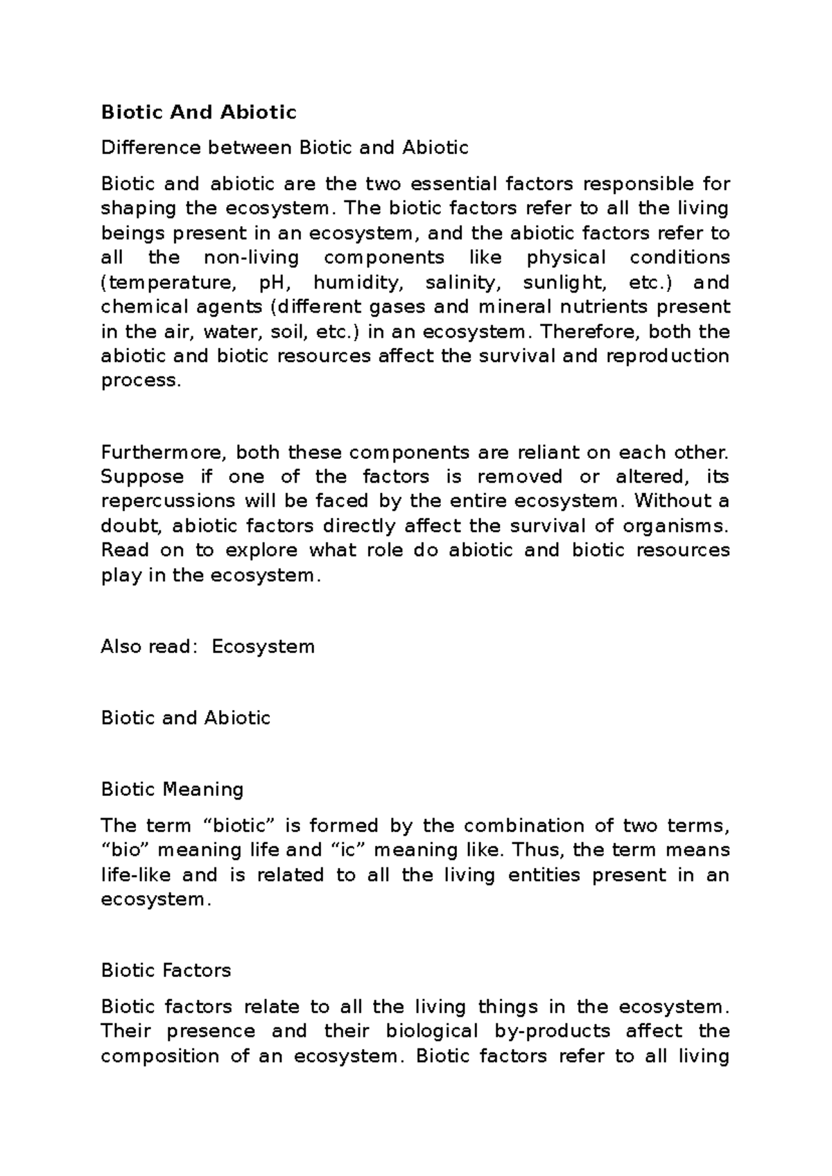 Biotic and Abiotic Factors in Ecosystems: Key Differences Explained ...