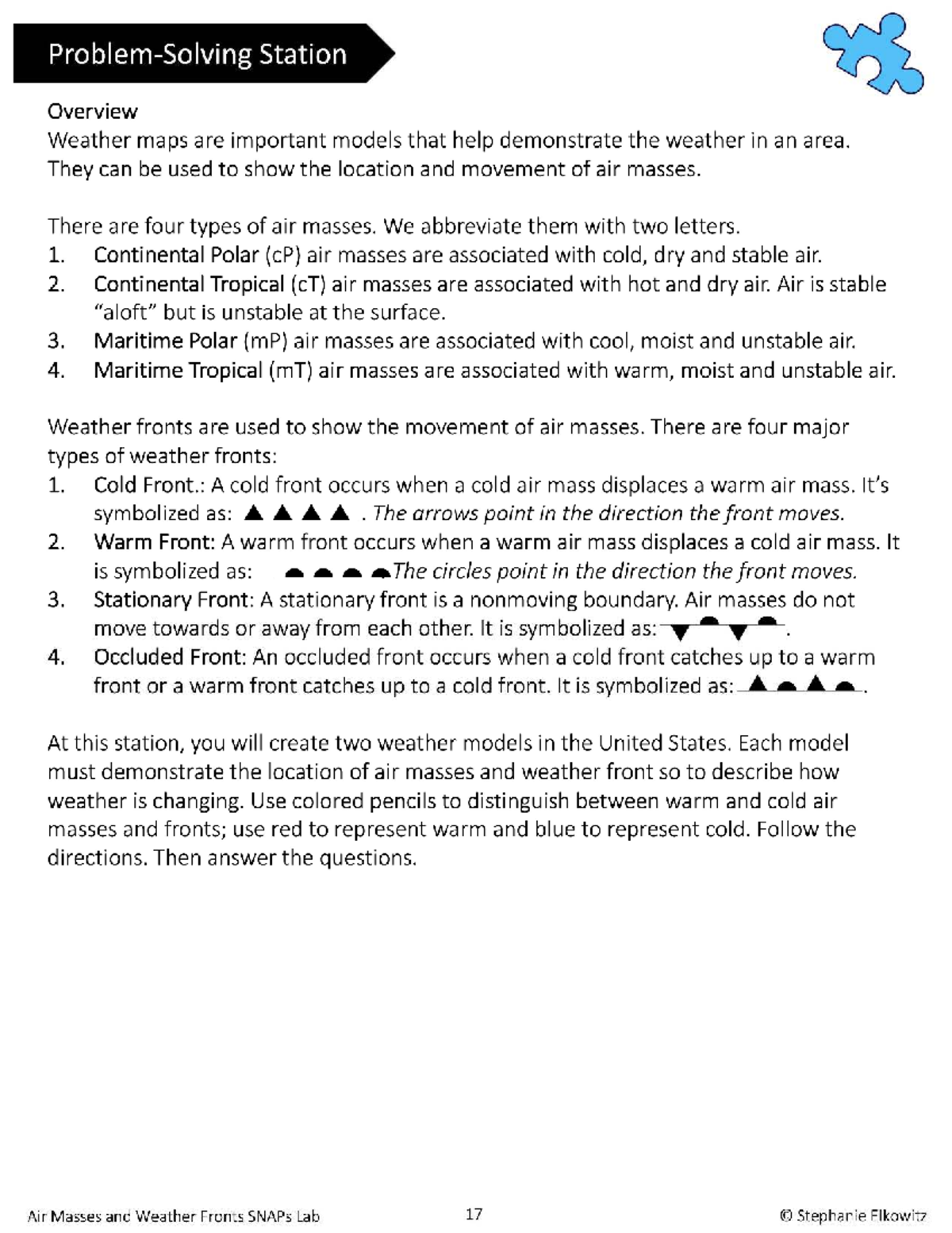 MS-ESS2-5 Air Masses & Weather Fronts Digital Lab Overview - Studocu