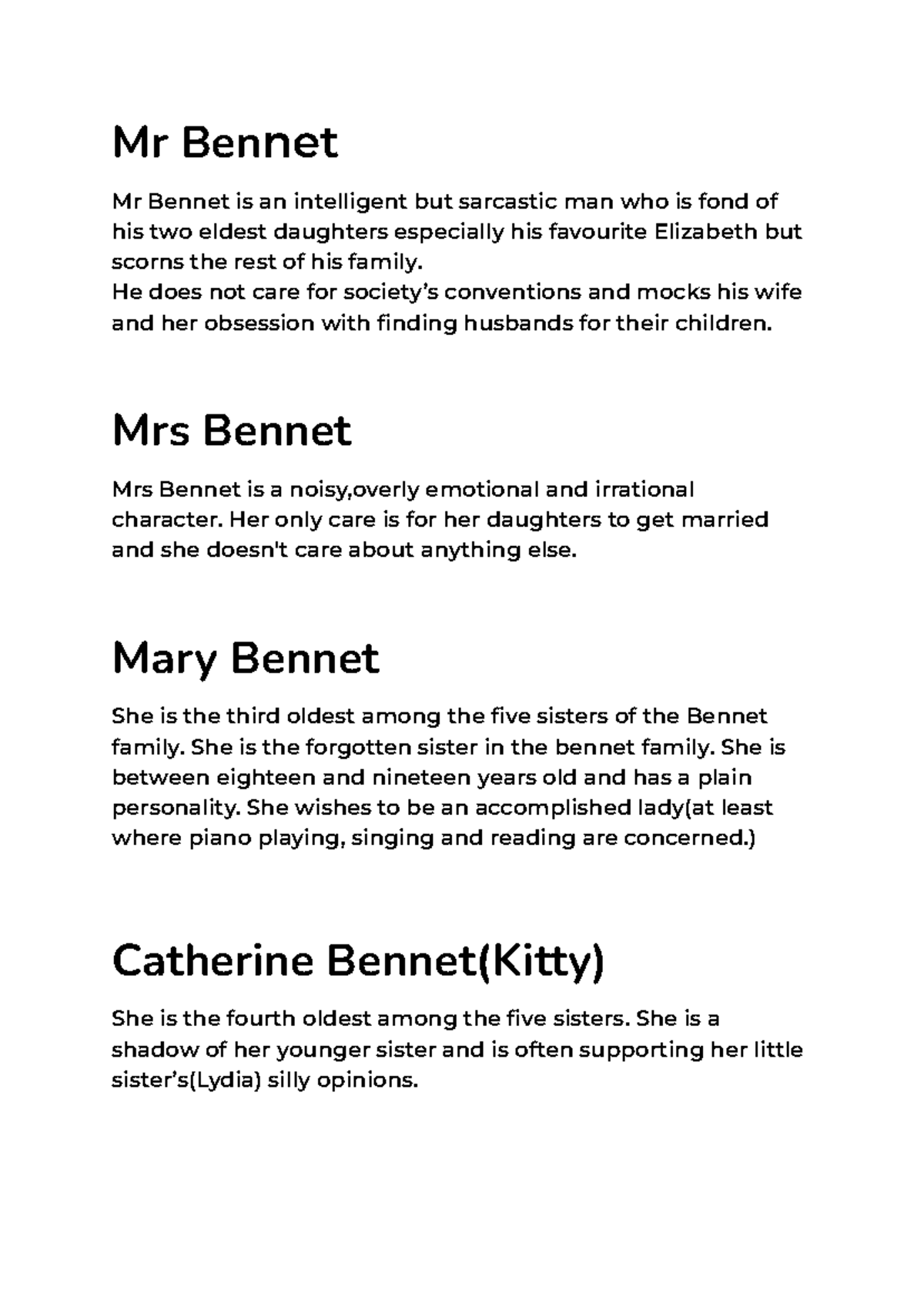 Pride and Prejudice Character Analysis: The Bennet Family Dynamics ...