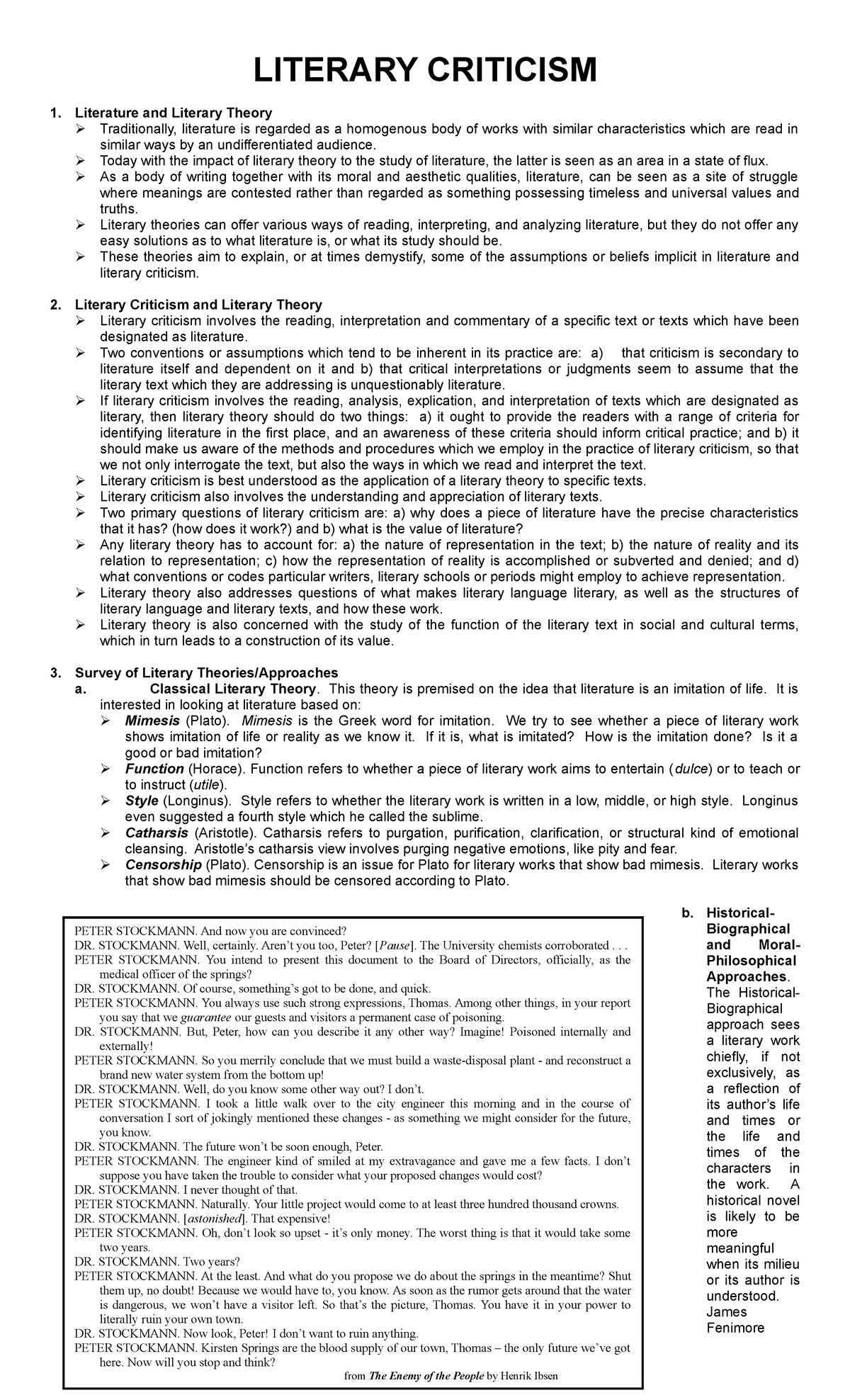12 - LITERARY CRITICISM- SEMI MODULE NUMBER 1- A LESSON GUIDE FOR THE ...